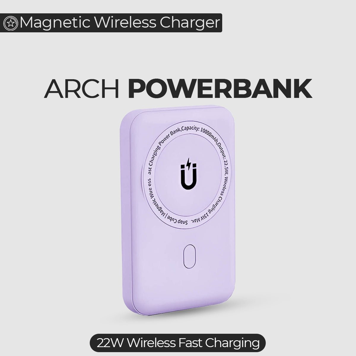 ARCH Wireless Magnetic Powerbank | Fast Charging & Portable | Arch-beat.com