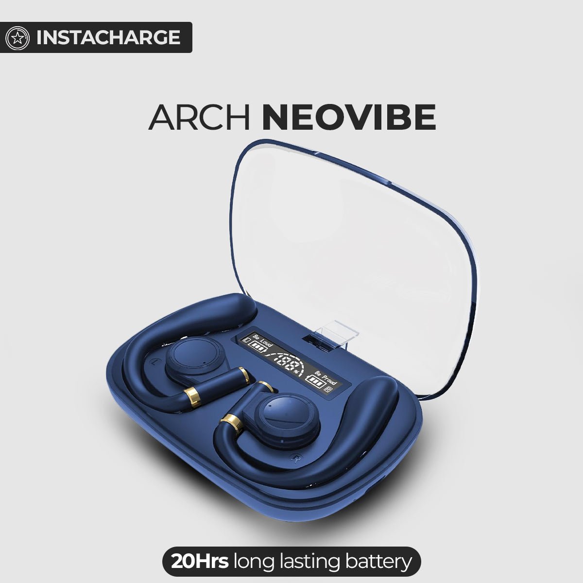 Arch NeoVibe Open-Ear Earbuds – 20Hr Battery, Digital Display & Hi-Fi ...