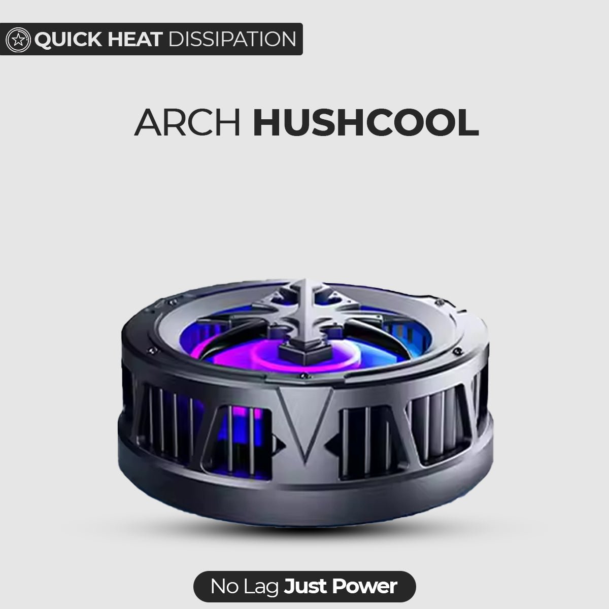 ARCH HUSHCOOL Gaming Phone Cooler – Silent RGB Cooling with Magnetic Lock